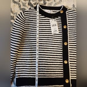 Mango | Sweaters | Mango Stripped Sweater With Golden Buttons Size S ...